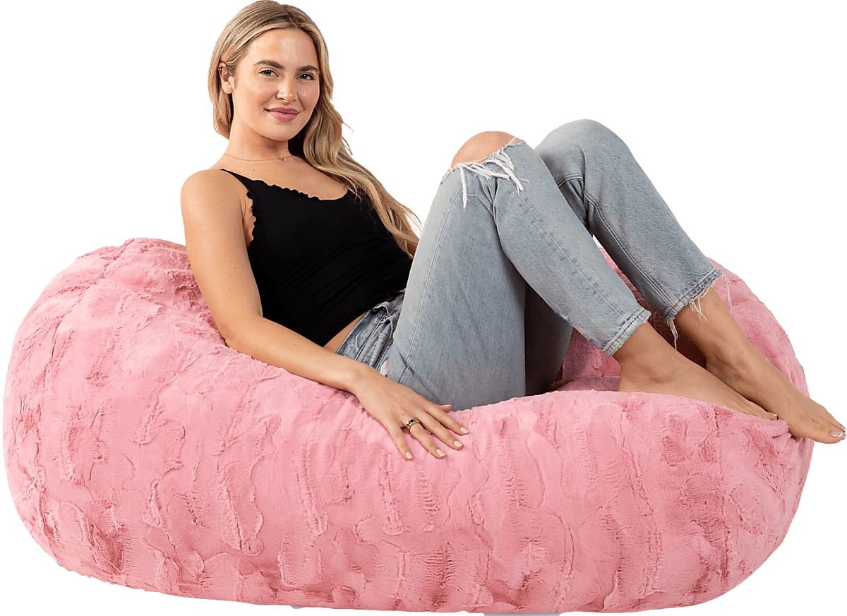 Breun Pink Polyester Fabric Bean Bag Lounger | Rooms to Go