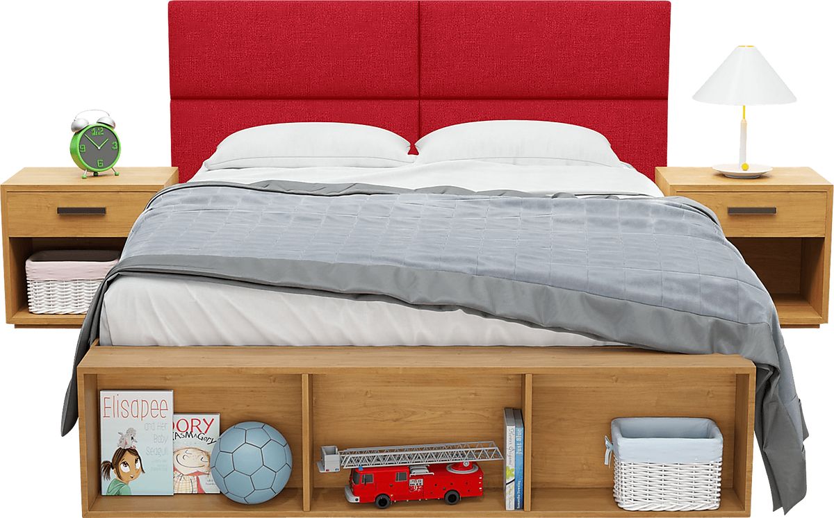 Burkett Red Polyester Fabric Headboard Panel | Rooms to Go