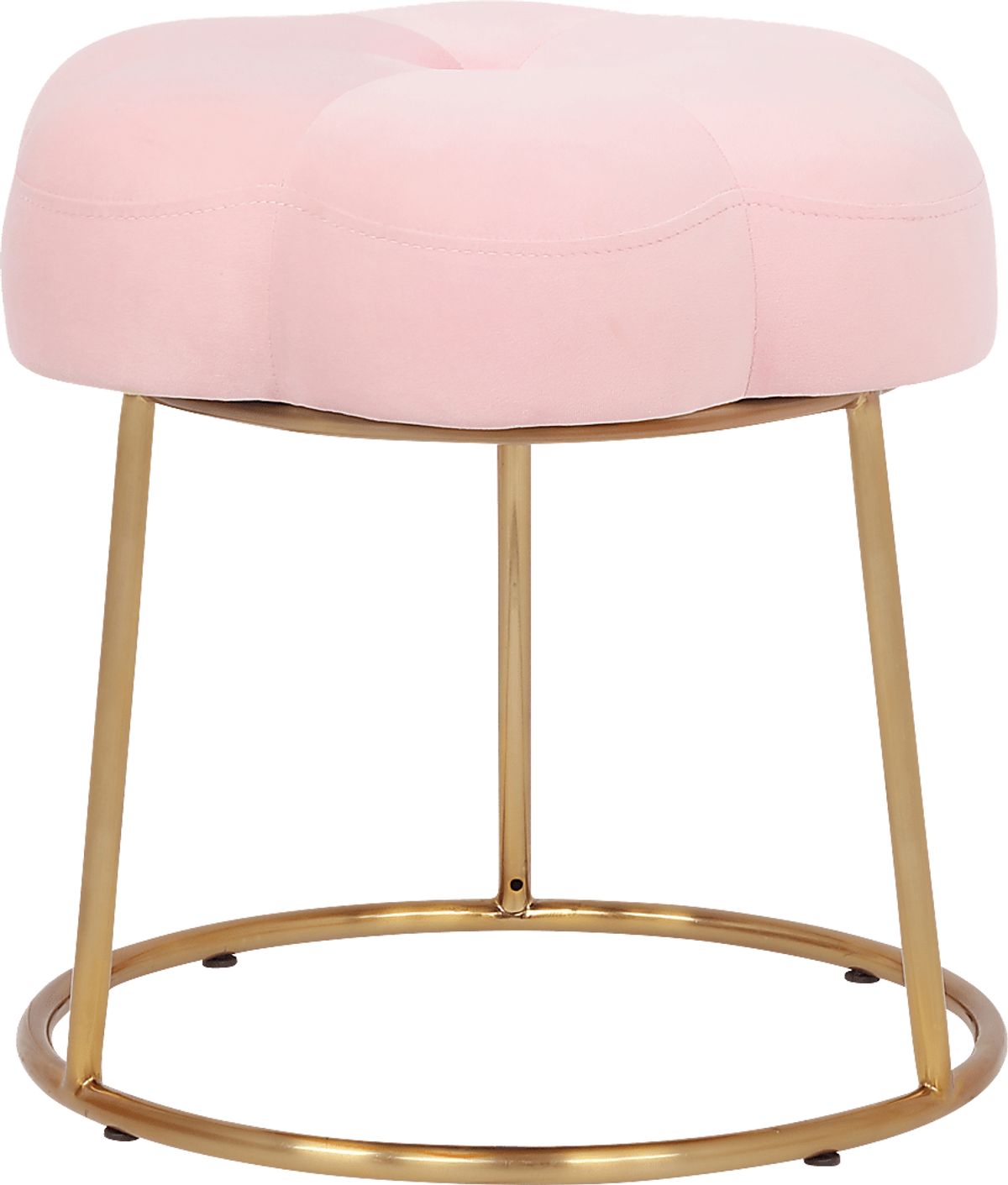 Camelia Blush Beige Polyester Fabric Vanity Stool | Rooms to Go