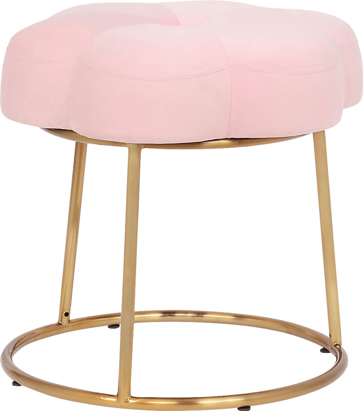 Camelia Blush Beige Polyester Fabric Vanity Stool | Rooms to Go