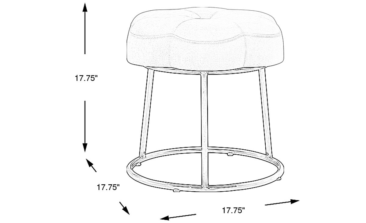 Camelia Blush Beige Polyester Fabric Vanity Stool | Rooms to Go