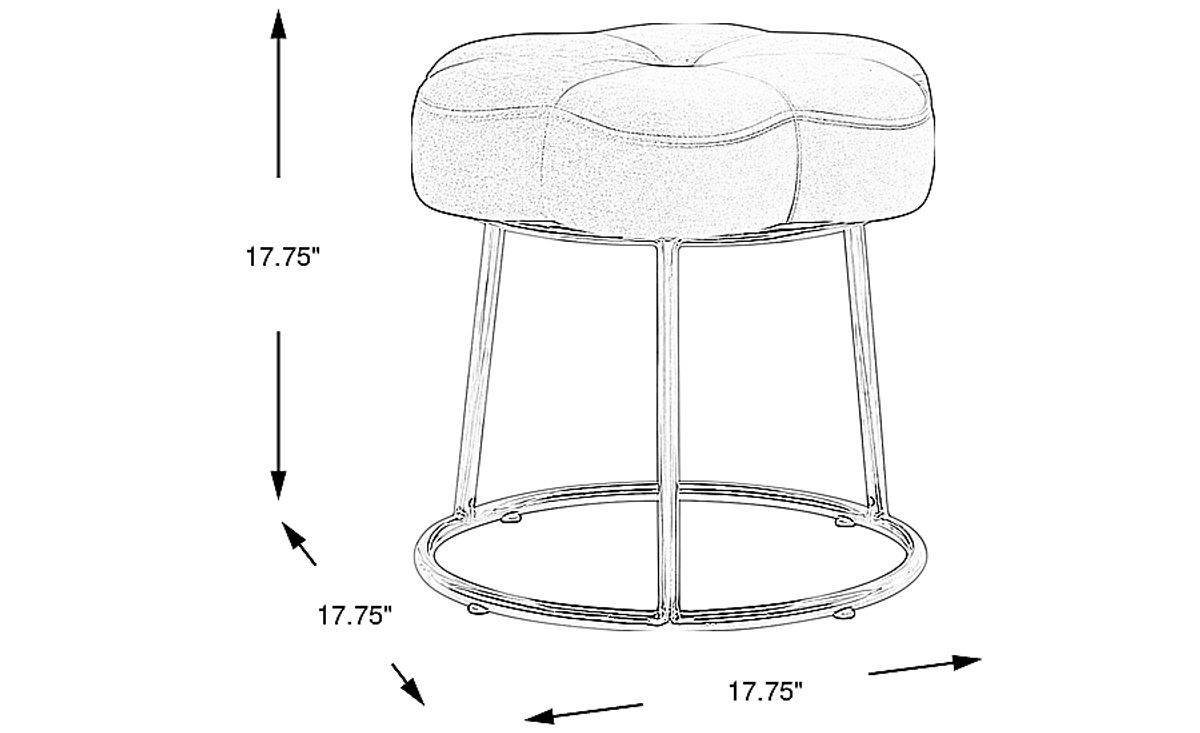 Camelia Purple Red Polyester Fabric Vanity Stool | Rooms to Go