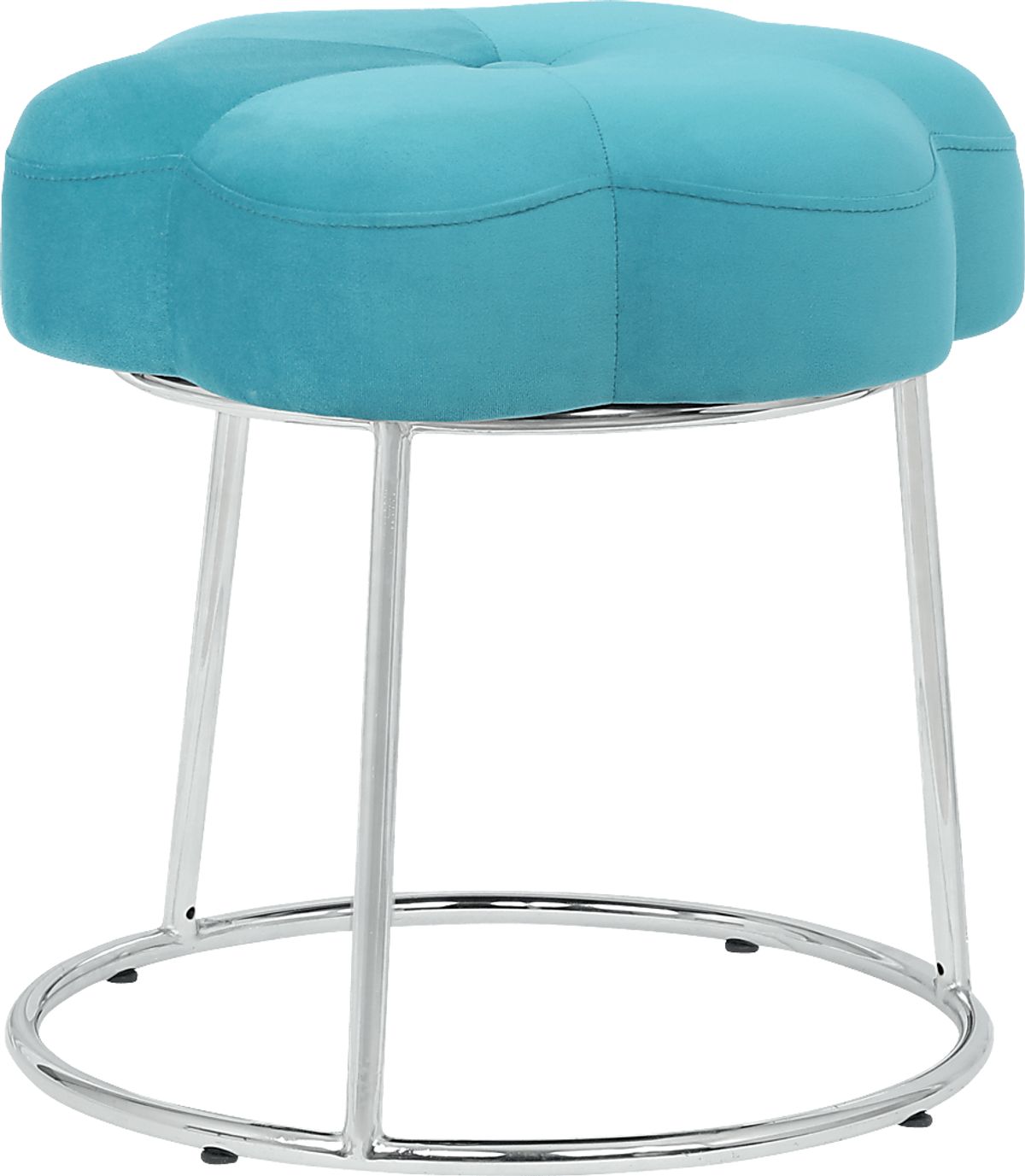 Camelia Teal Blue,Green Polyester Fabric Vanity Stool | Rooms to Go