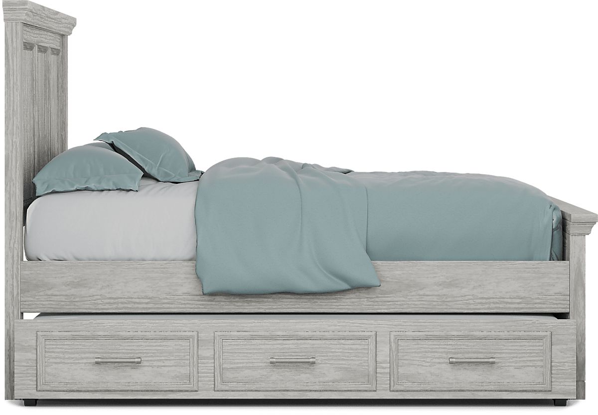 Canyon Lake 4 Pc Ash Gray Full Panel Bed With Storage | Rooms to Go