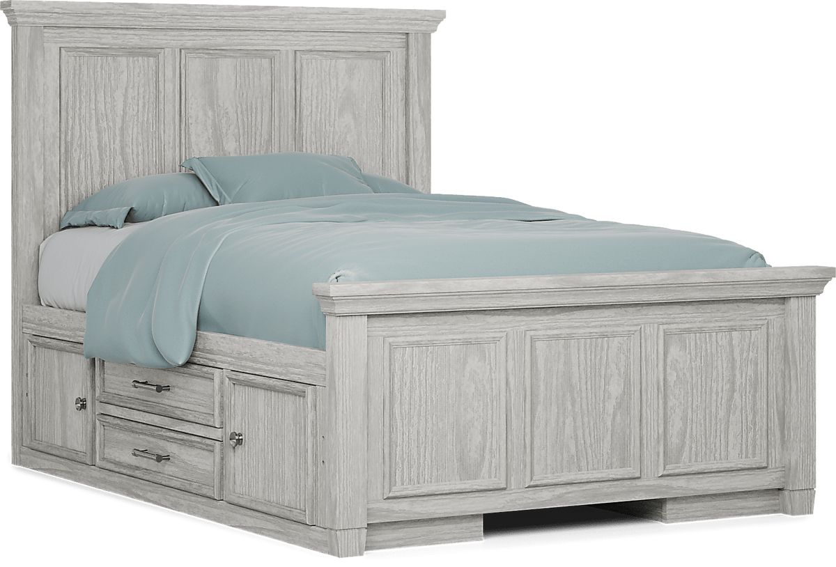 Canyon Lake 3 Pc Ash Gray Full Panel Bed With Storage | Rooms to Go