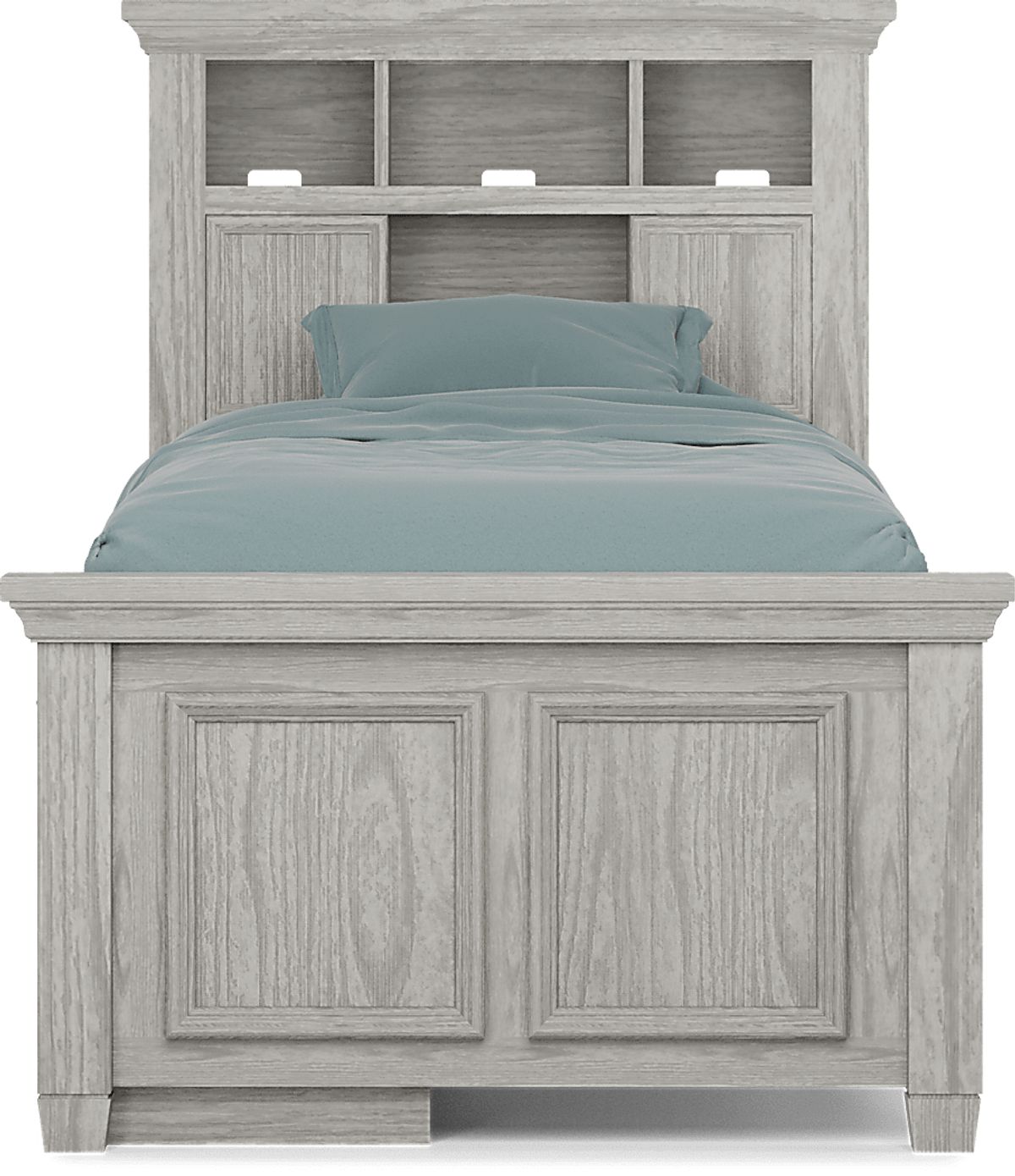 Canyon Lake 5 Pc Ash Gray Twin Bedroom Set With Twin Bookcase Bed With ...
