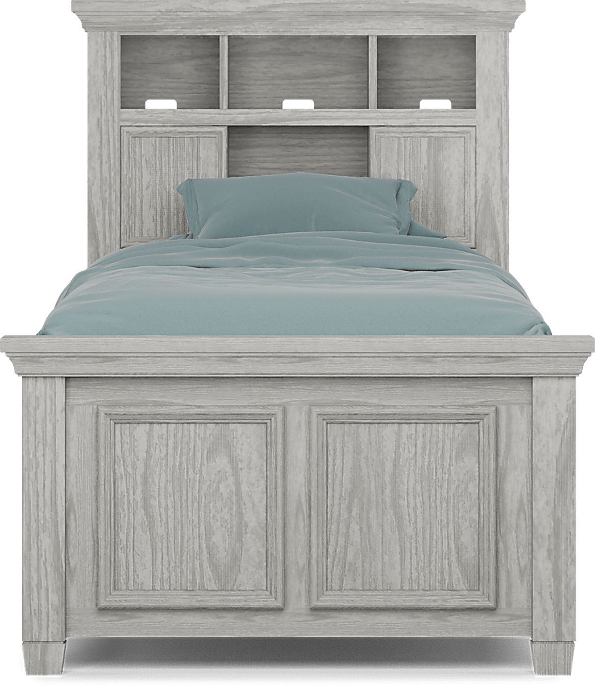 Canyon Lake 5 Pc Ash Gray Twin Bedroom Set With Twin Bookcase Bed ...
