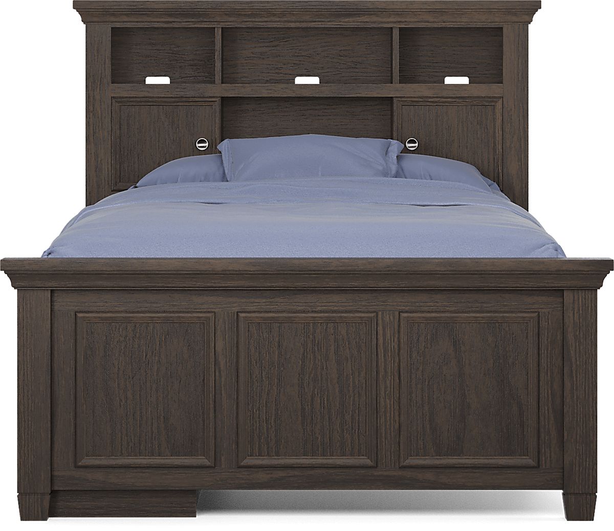 Canyon Lake 3 Pc Java Dark Wood Full Bookcase Bed W Storage Rail ...