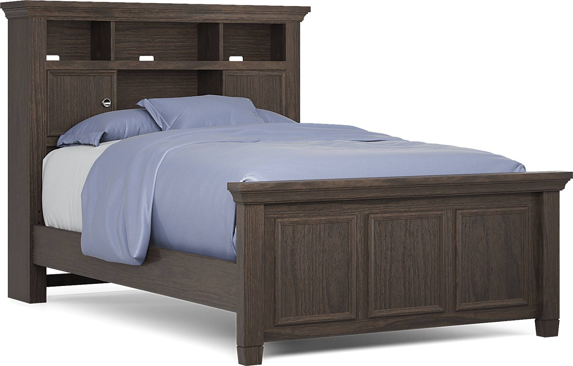 Canyon Lake 5 Pc Java Dark Wood Full Bedroom Set With Mirror, Dresser ...