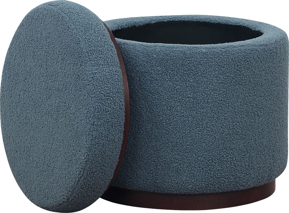 Charleston Blue Polyester Fabric Ottoman | Rooms to Go