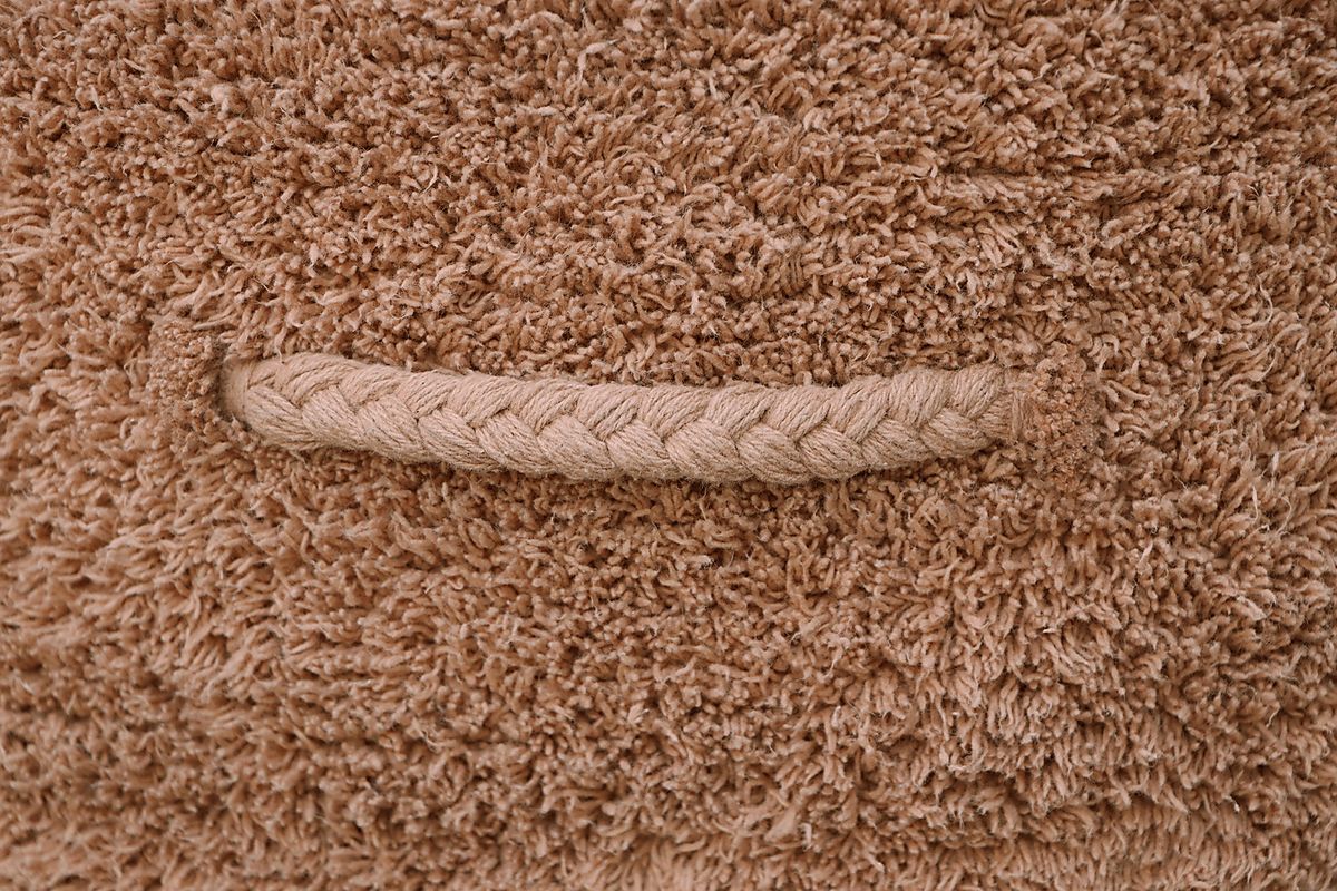 Chillette Chestnut Brown Cotton Fabric Pouf | Rooms to Go