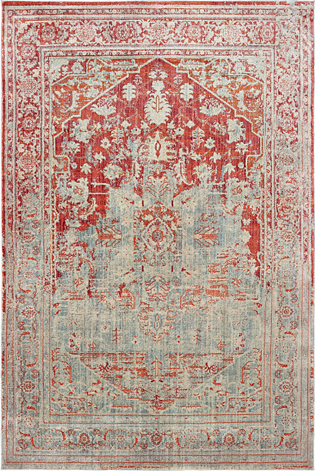 Classic Charm Gray,Orange Gray,Orange,Red Rugs | Rooms to Go