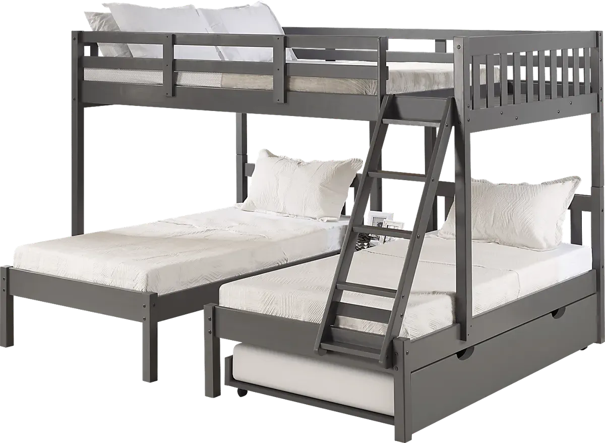 Codding Gray Full/Double Twin Bunk Bed With Trundle | Rooms to Go