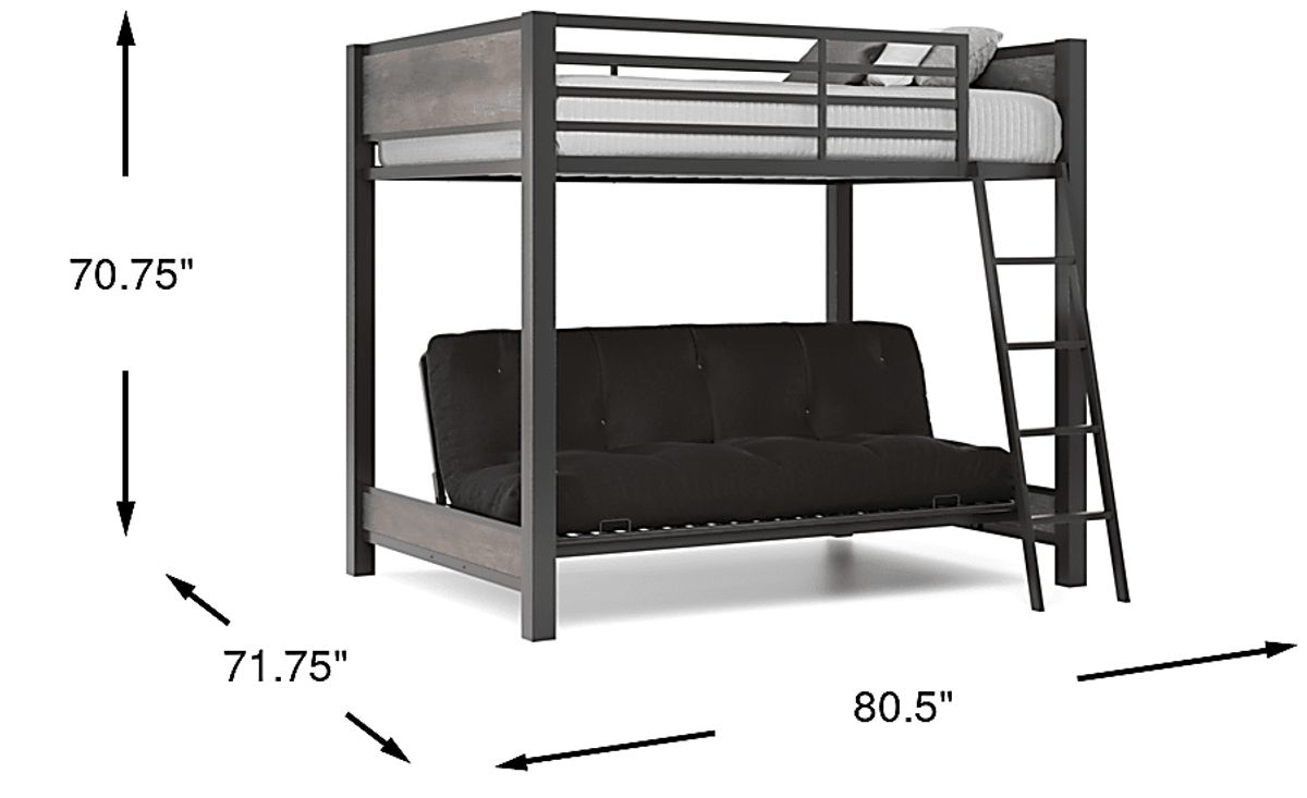 Colefax Avenue 4 Pc Dark Gray Full/Futon Loft | Rooms to Go