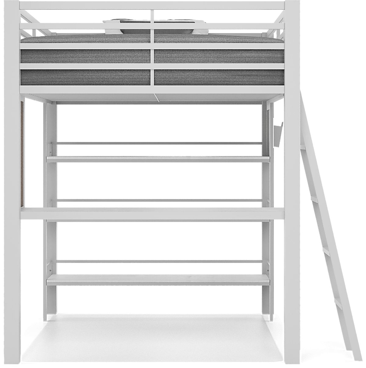 Colefax Avenue White Colors,White Full Loft Bed With Desk & Bookcase ...