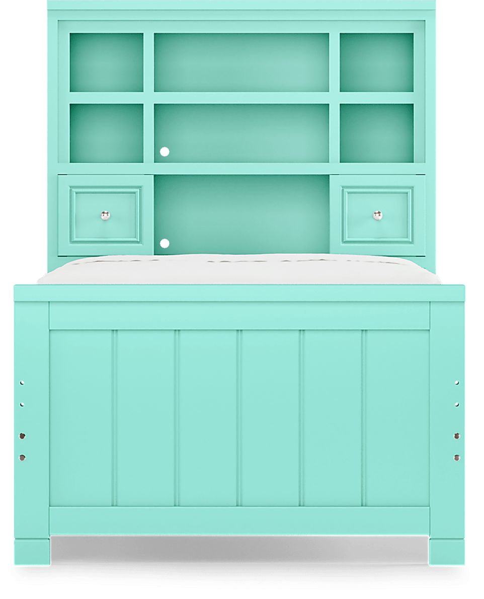 Kids Cottage Colors Turquoise 5 Pc Twin Bookcase Bedroom - Rooms To Go