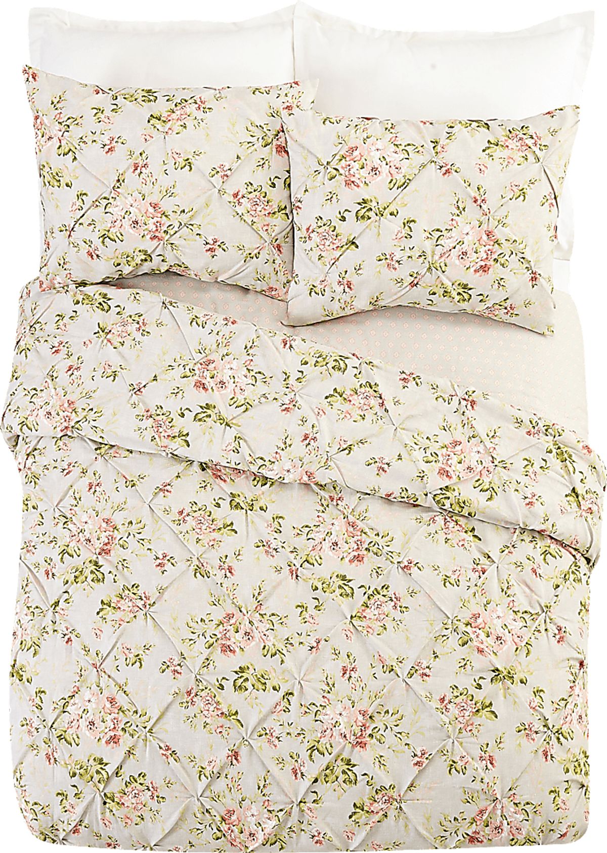 Cottage Roses Gray Twin Comforter Set | Rooms to Go