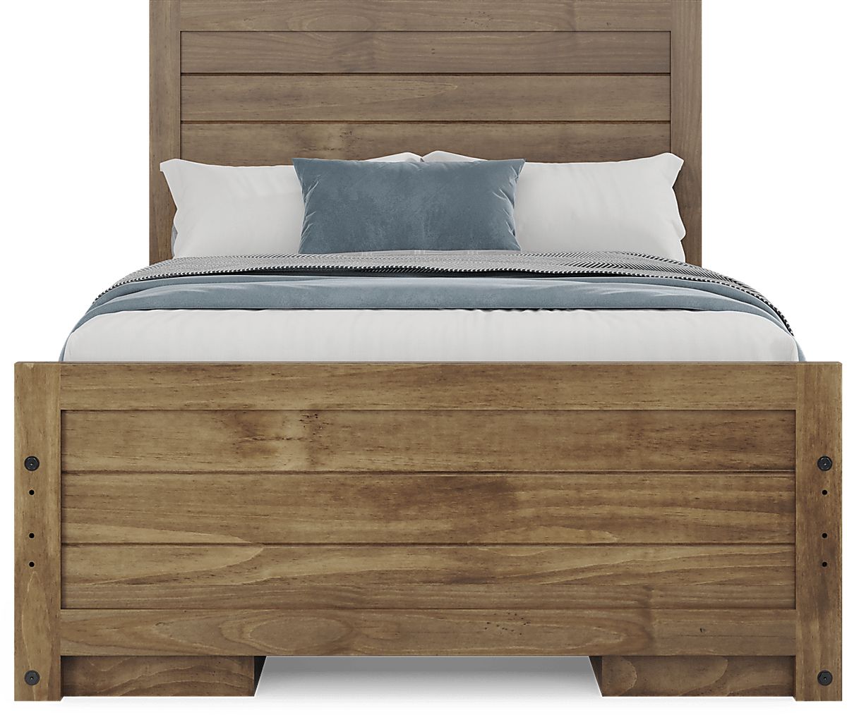 Creekside 2.0 3 Pc Chestnut Dark Wood Full Panel Bed W 2 Storage Rails ...