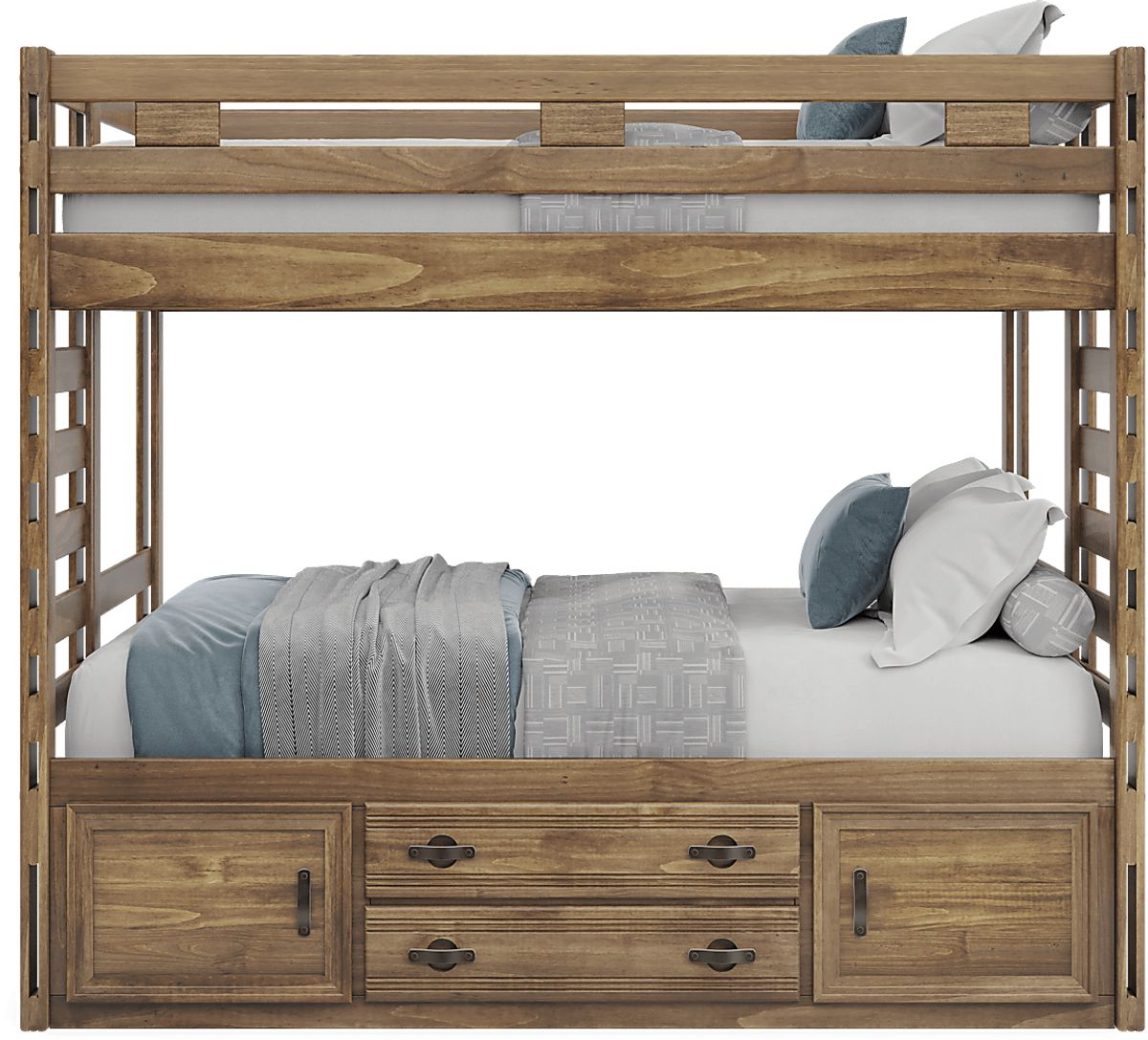 Creekside 2.0 Chestnut Dark Wood Full/Full Bunk Bed With Storage Rail ...