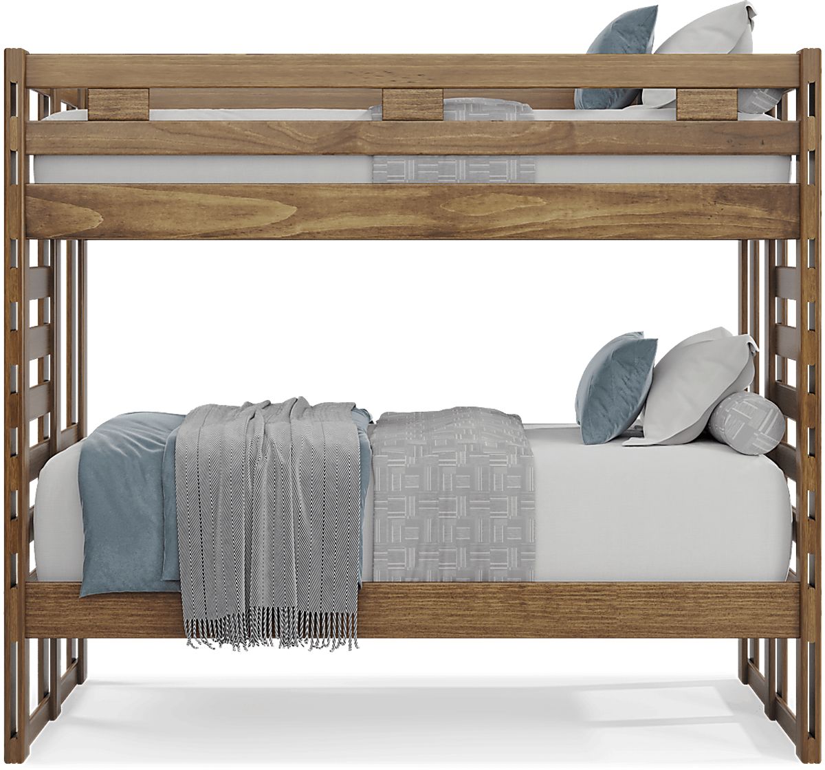 Creekside 2.0 Chestnut Dark Wood Twin/Twin Bunk Bed | Rooms to Go