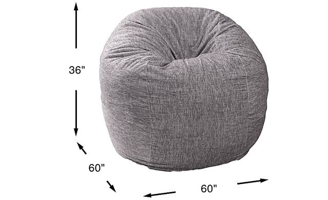 Cushy Cloud L Dove Gray Polyester Fabric Bean Bag | Rooms to Go