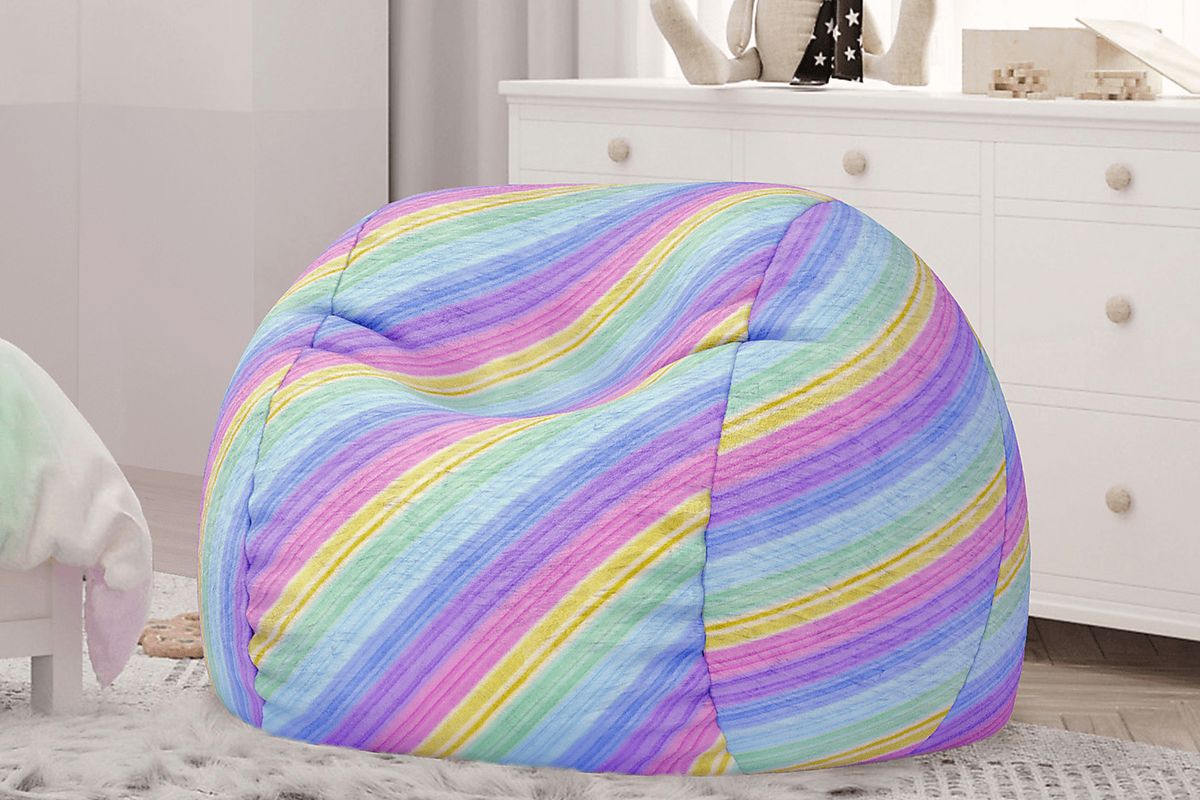 Cushy Cloud Multi Polyester Fabric Bean Bag | Rooms to Go