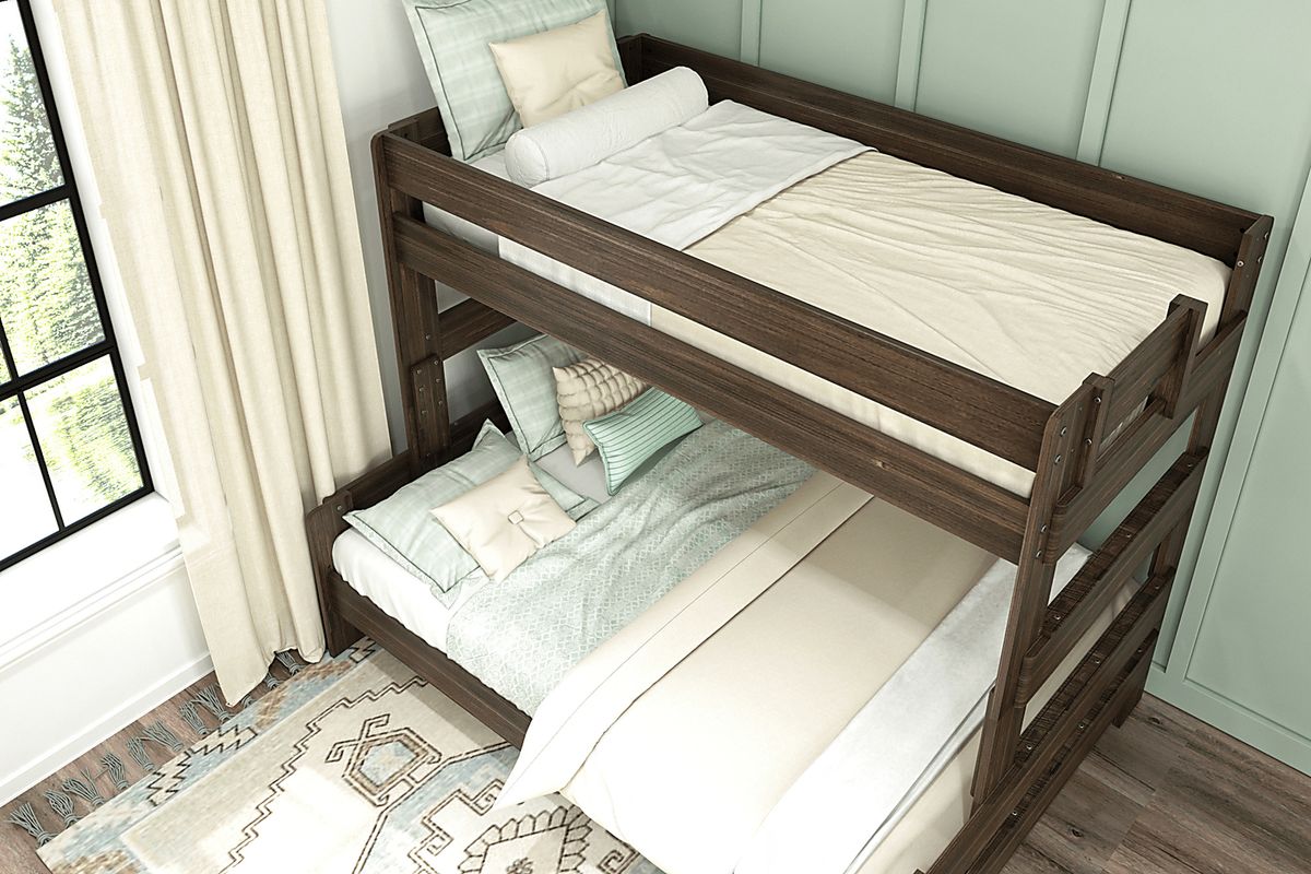 Darja I Brown Dark Wood Twin/Twin Bunk Bed | Rooms to Go