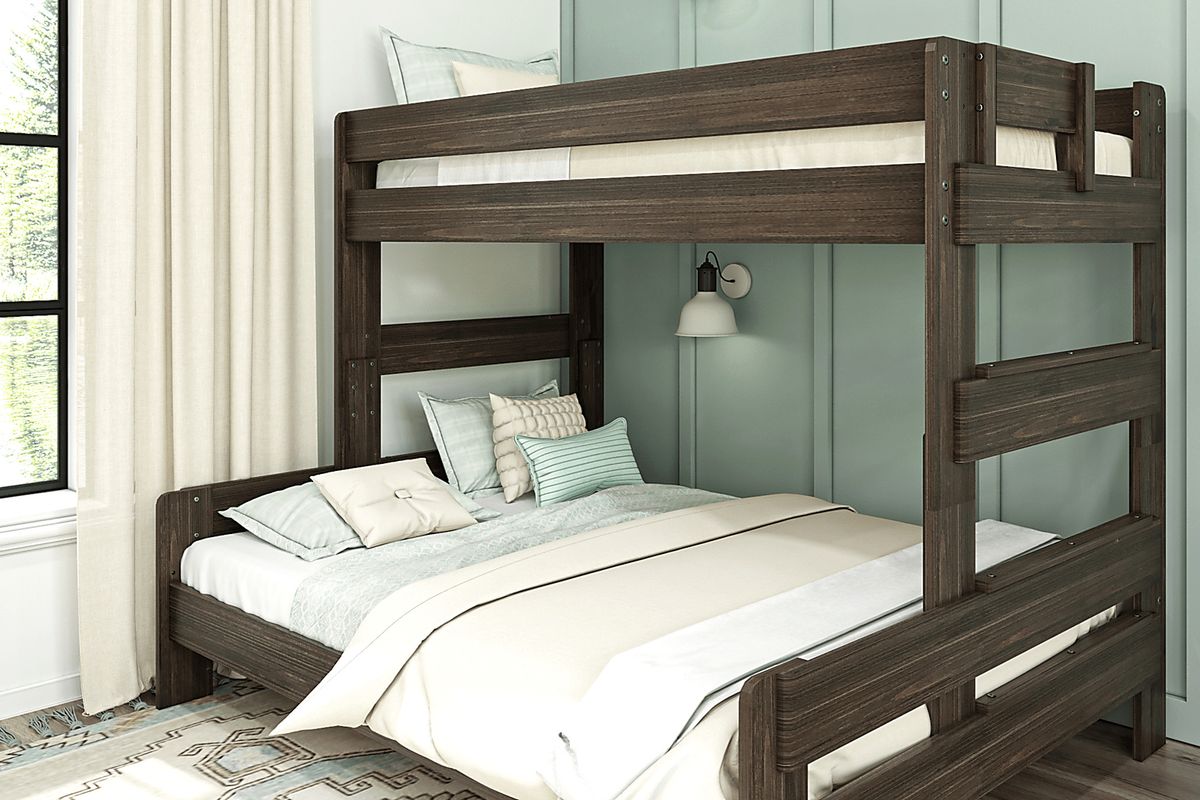Darja I Brown Dark Wood Twin XL/Queen Bunk Bed | Rooms to Go