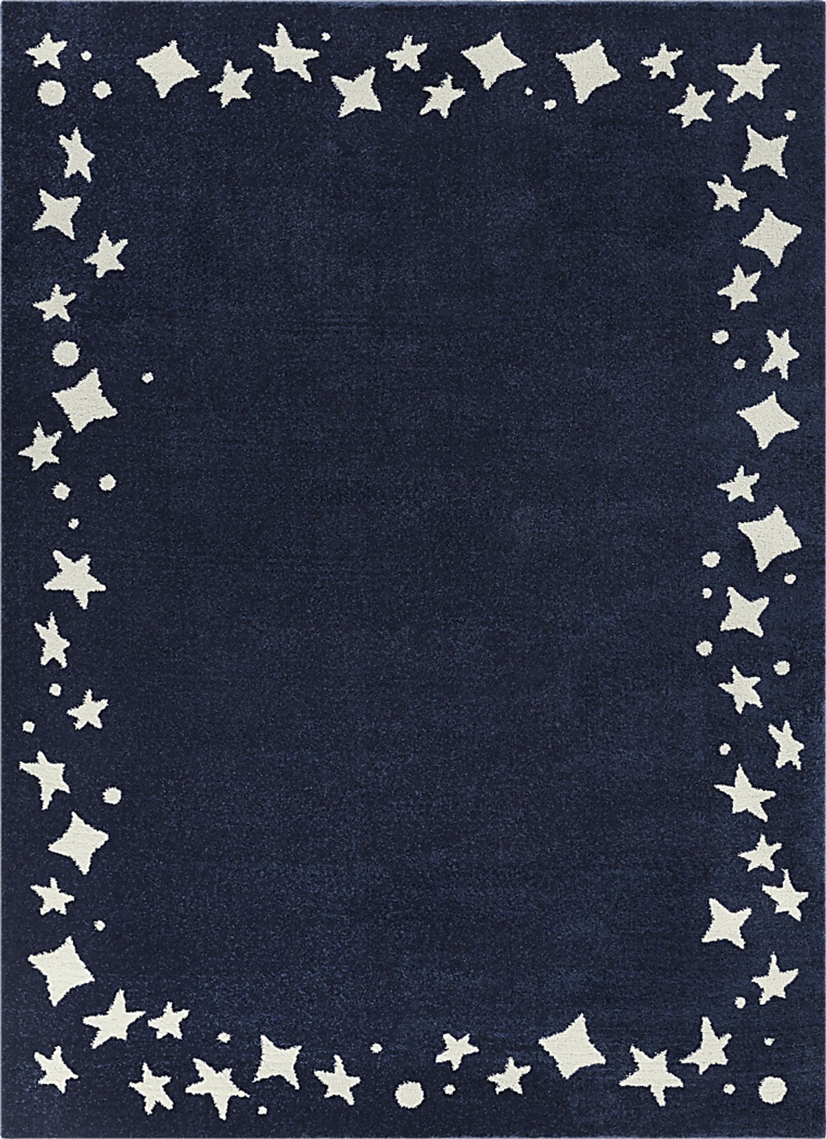 Dazzle Stars Navy Blue Polypropylene Fabric Rug | Rooms to Go