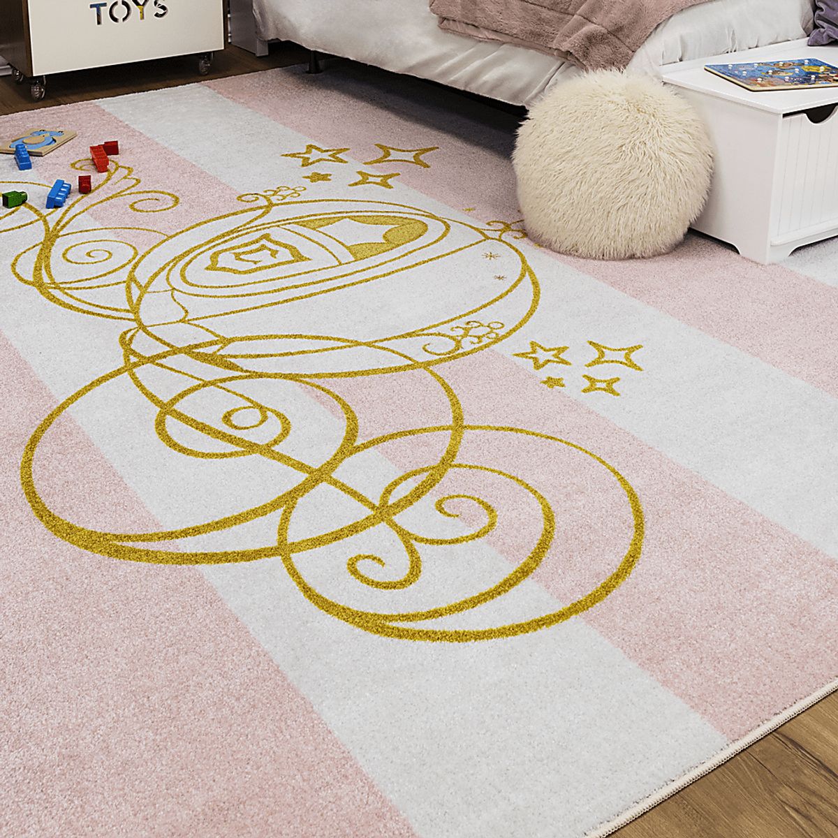 Disney Cinderella Carriage White Rug | Rooms to Go