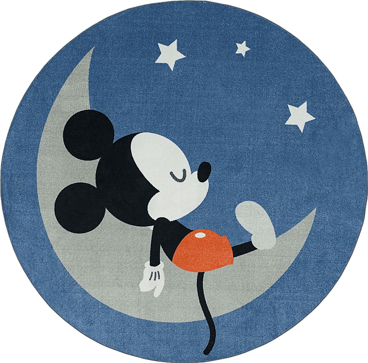 Disney Baby Mickey Mouse Sleepy Moon Blue Polyester Fabric Accent Rug ...