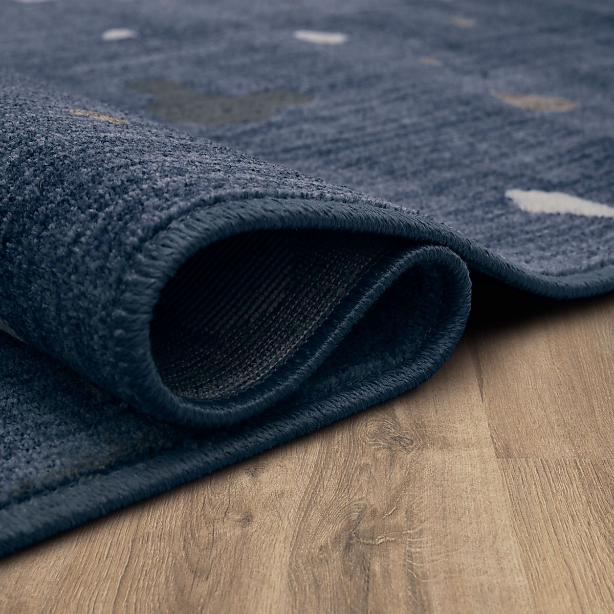 Disney Mickey Mouse Terrazzo Blue Polyester Fabric Accent Rug | Rooms to Go