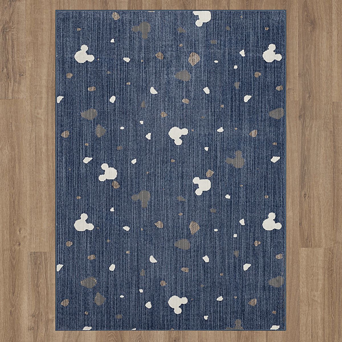 Disney Mickey Mouse Terrazzo Blue Polyester Fabric Accent Rug | Rooms to Go