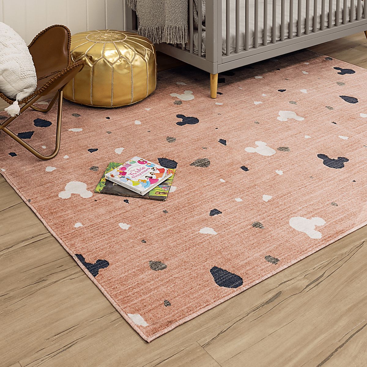 Disney Mickey Mouse Terrazzo Blush Beige Polyester Fabric Accent Rug ...