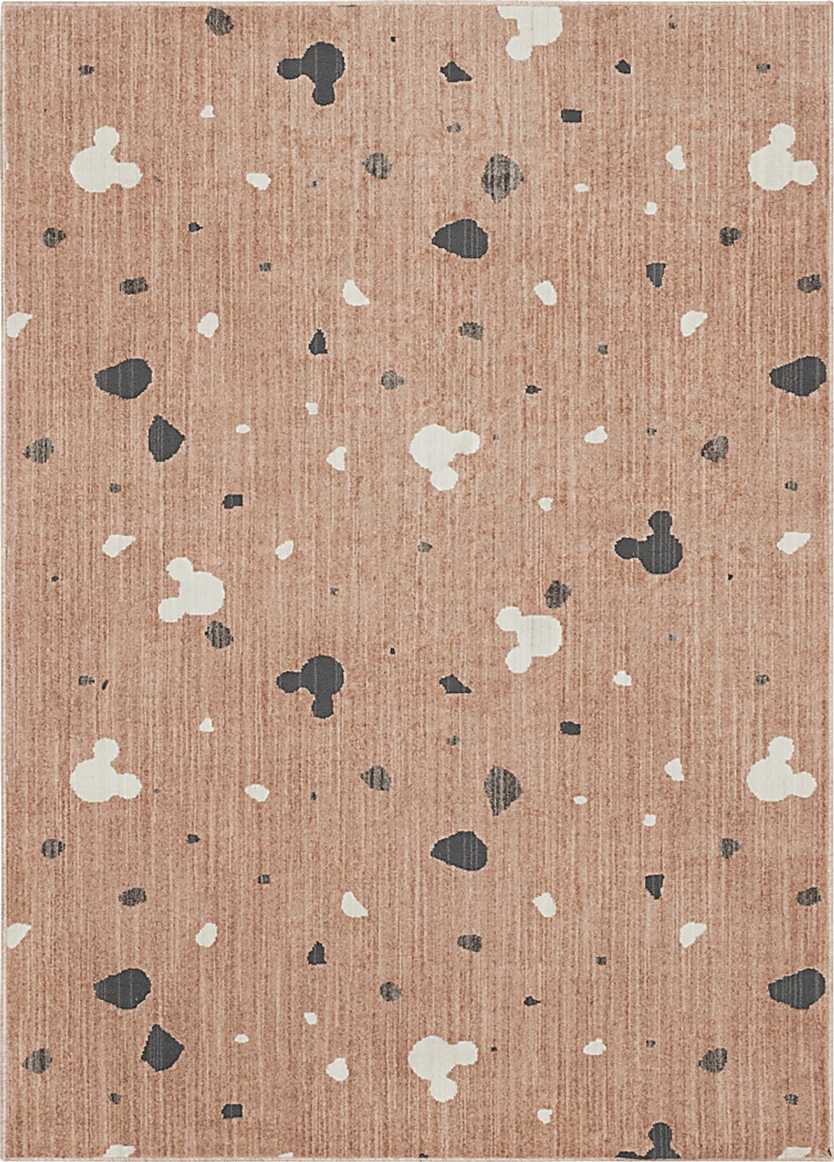 Disney Mickey Mouse Terrazzo Blush Beige Polyester Fabric Accent Rug ...