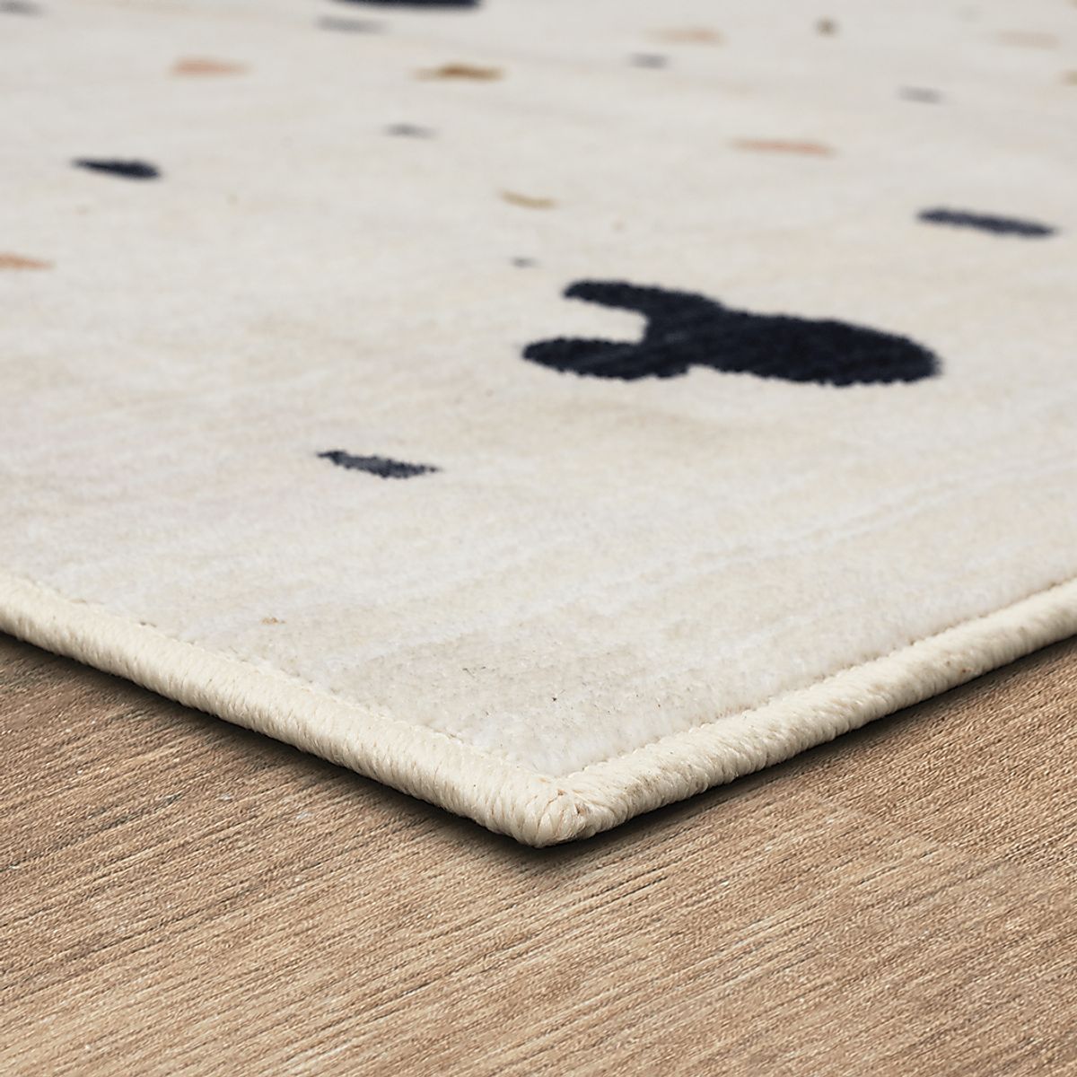 Disney Mickey Mouse Terrazzo Ivory Beige Polyester Fabric Accent Rug ...