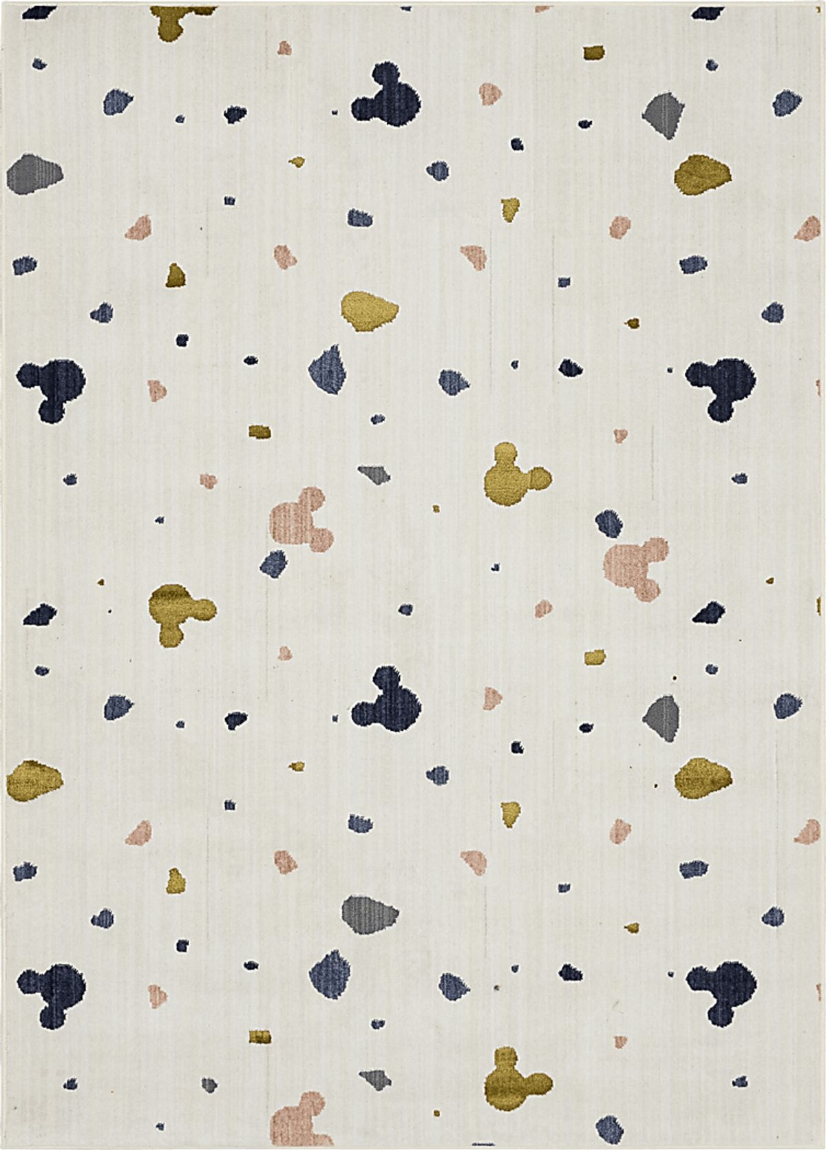 Disney Mickey Mouse Terrazzo Ivory Beige Polyester Fabric Accent Rug ...