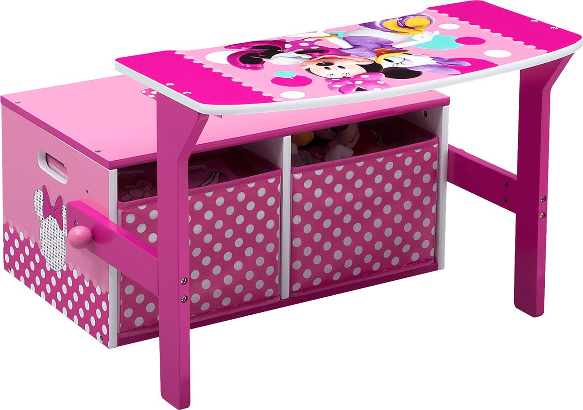 Disney Minnie Mouse Pink Colors Convertible Bench | Rooms to Go