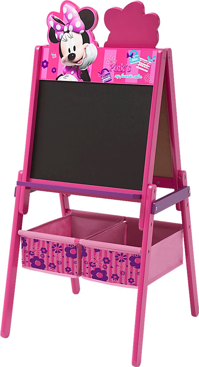 Kids Disney Minnie Mouse Pink Easel with Storage - Rooms To Go