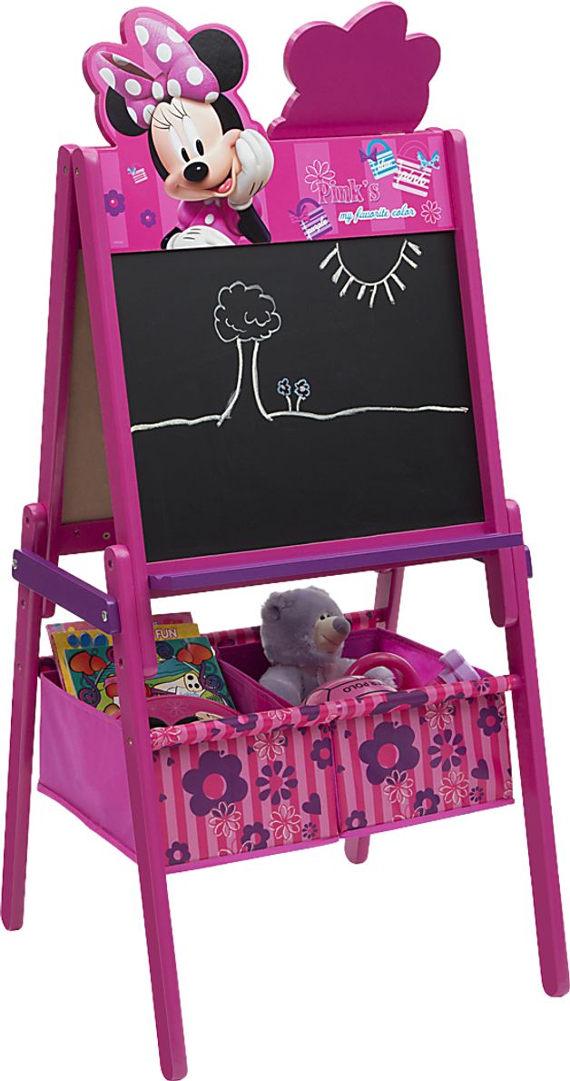 Kids Disney Minnie Mouse Pink Easel with Storage - Rooms To Go