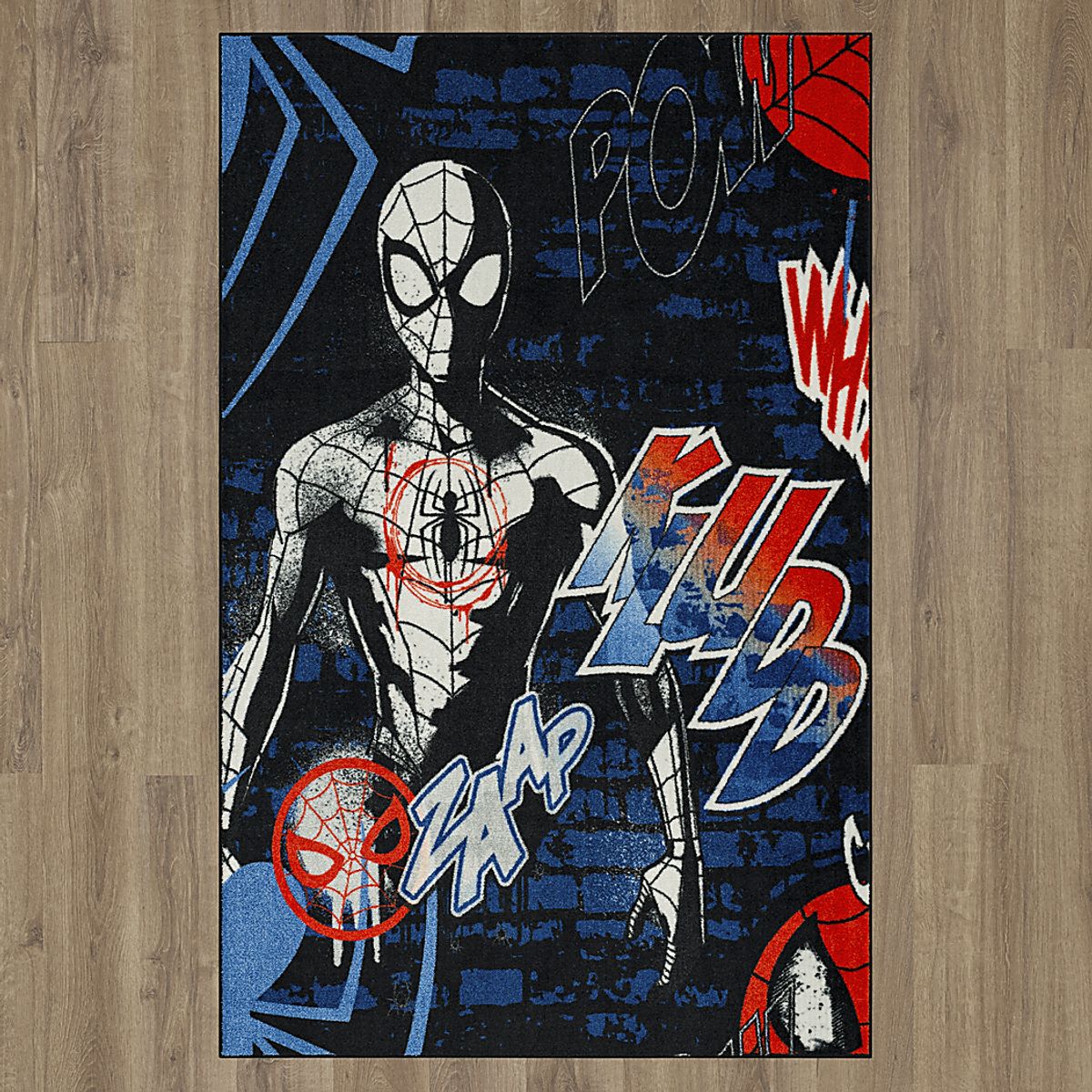 Disney Spiderman Action Multi,Red Polyester Fabric Rug | Rooms to Go