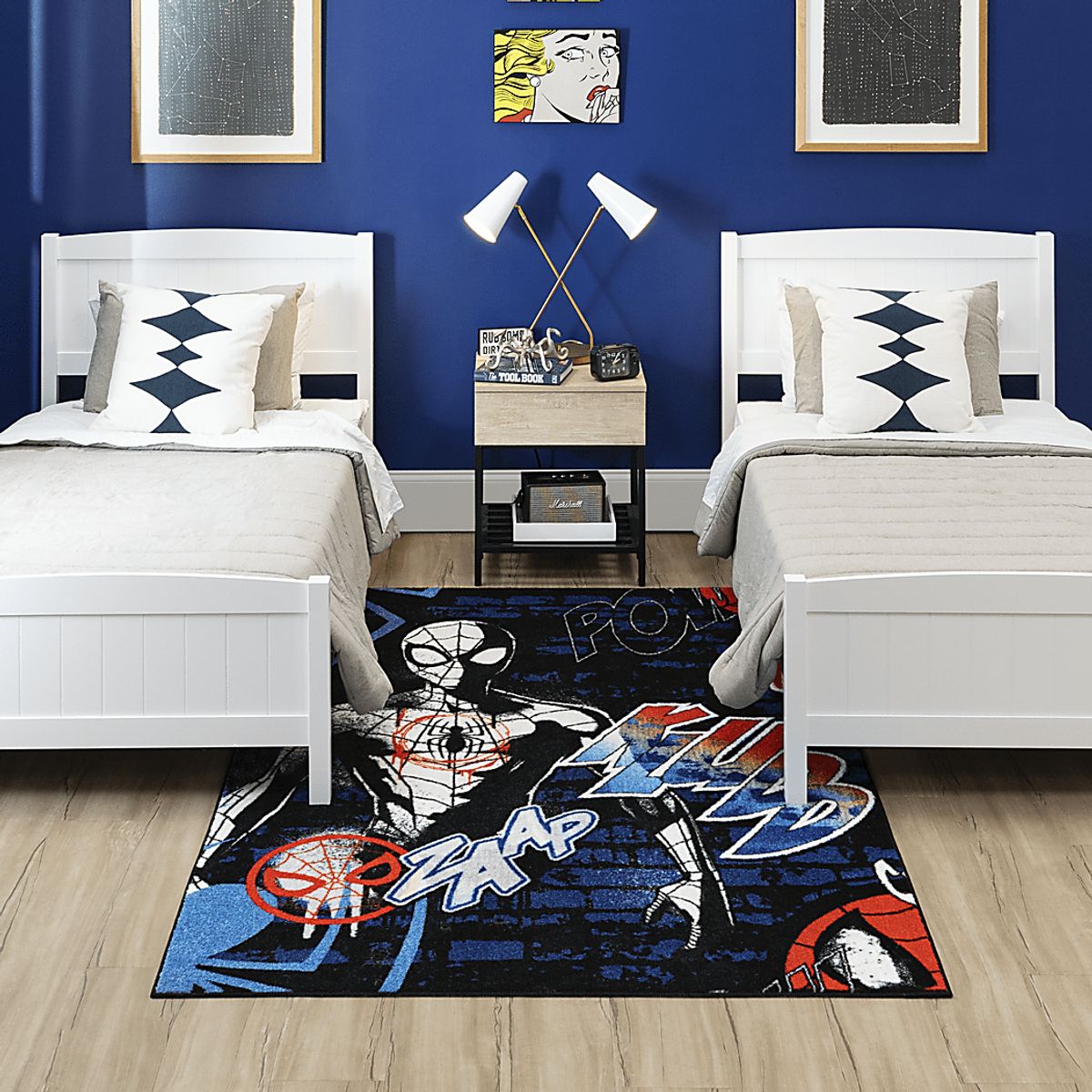 Disney Spiderman Action Multi,Red Polyester Fabric Rug | Rooms to Go