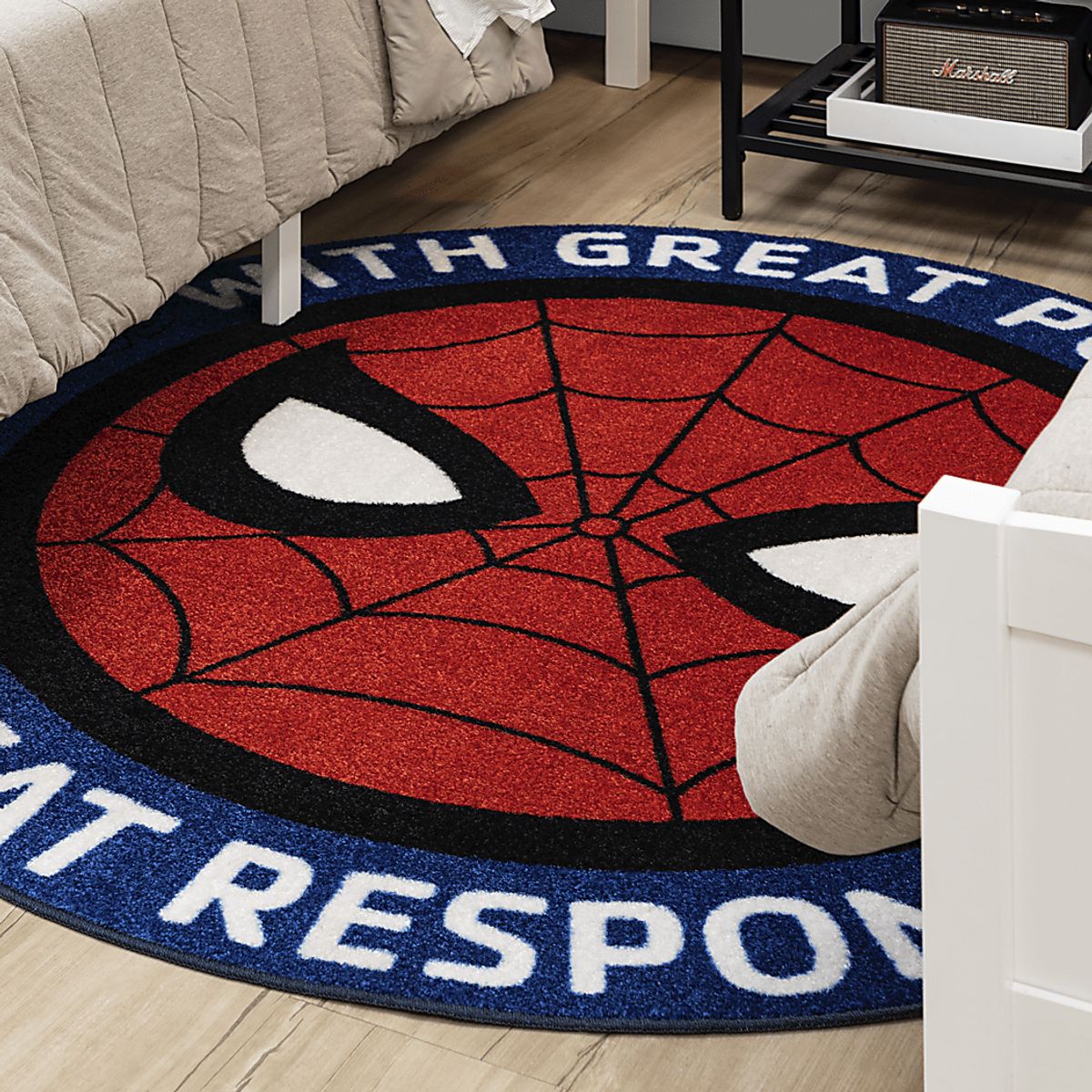 Marvel Spiderman Power Red Polyester Fabric Rug | Rooms to Go