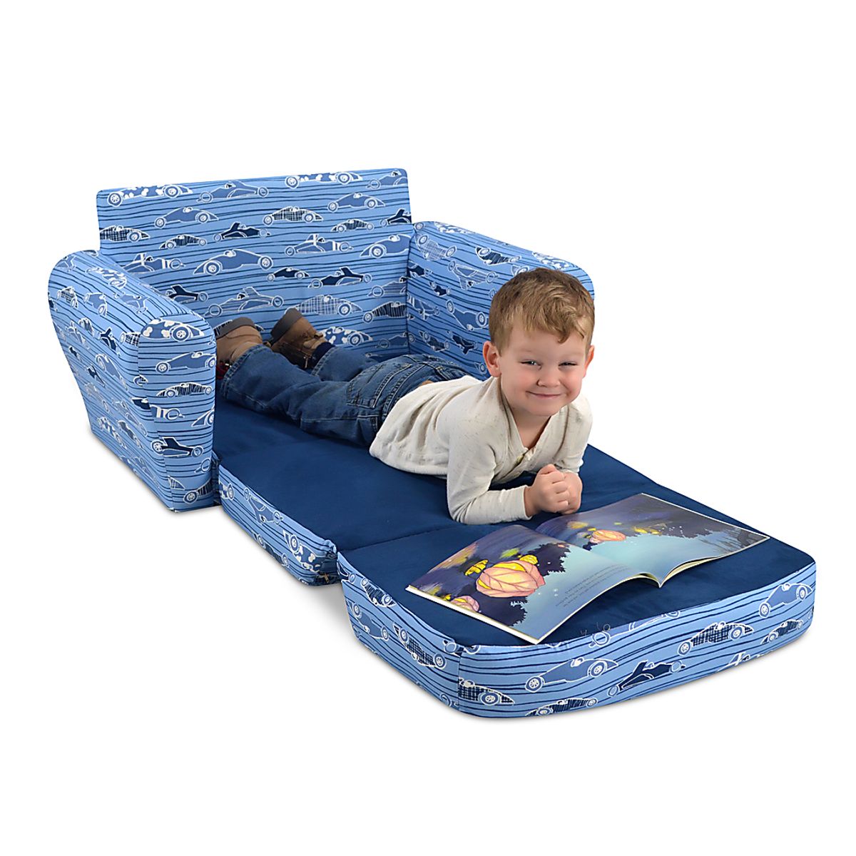 Dream Burrow Blue Cotton Fabric Sleeper Chair | Rooms to Go