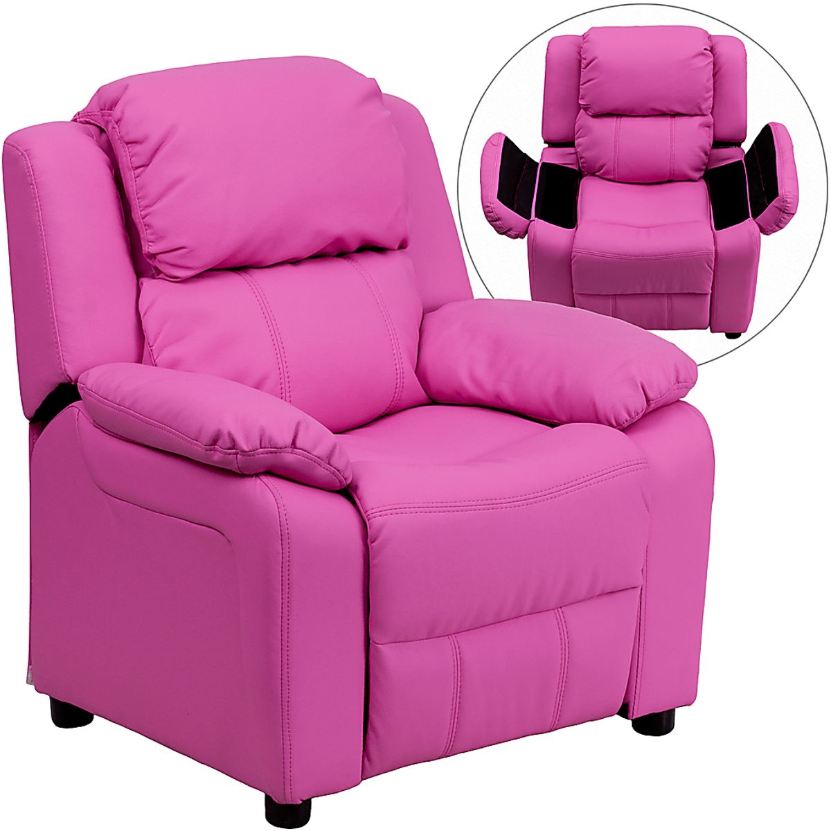 Dreux Pink Vinyl Fabric Recliner | Rooms to Go