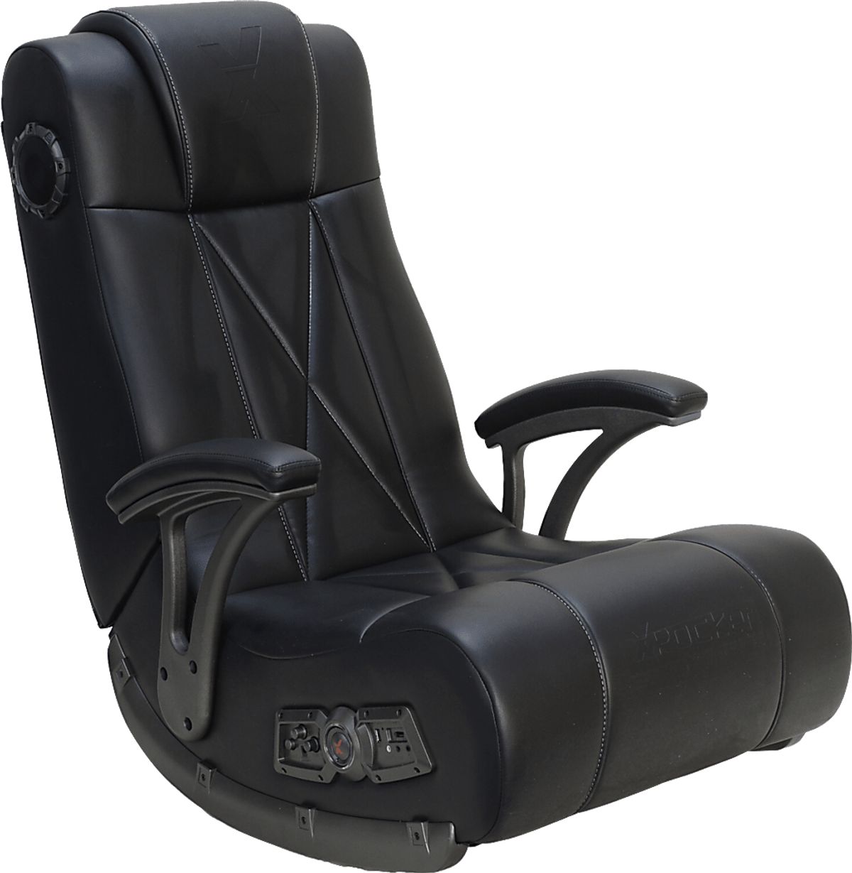 Ekanger Black Polyurethane Fabric Gaming Floor Rocker | Rooms to Go