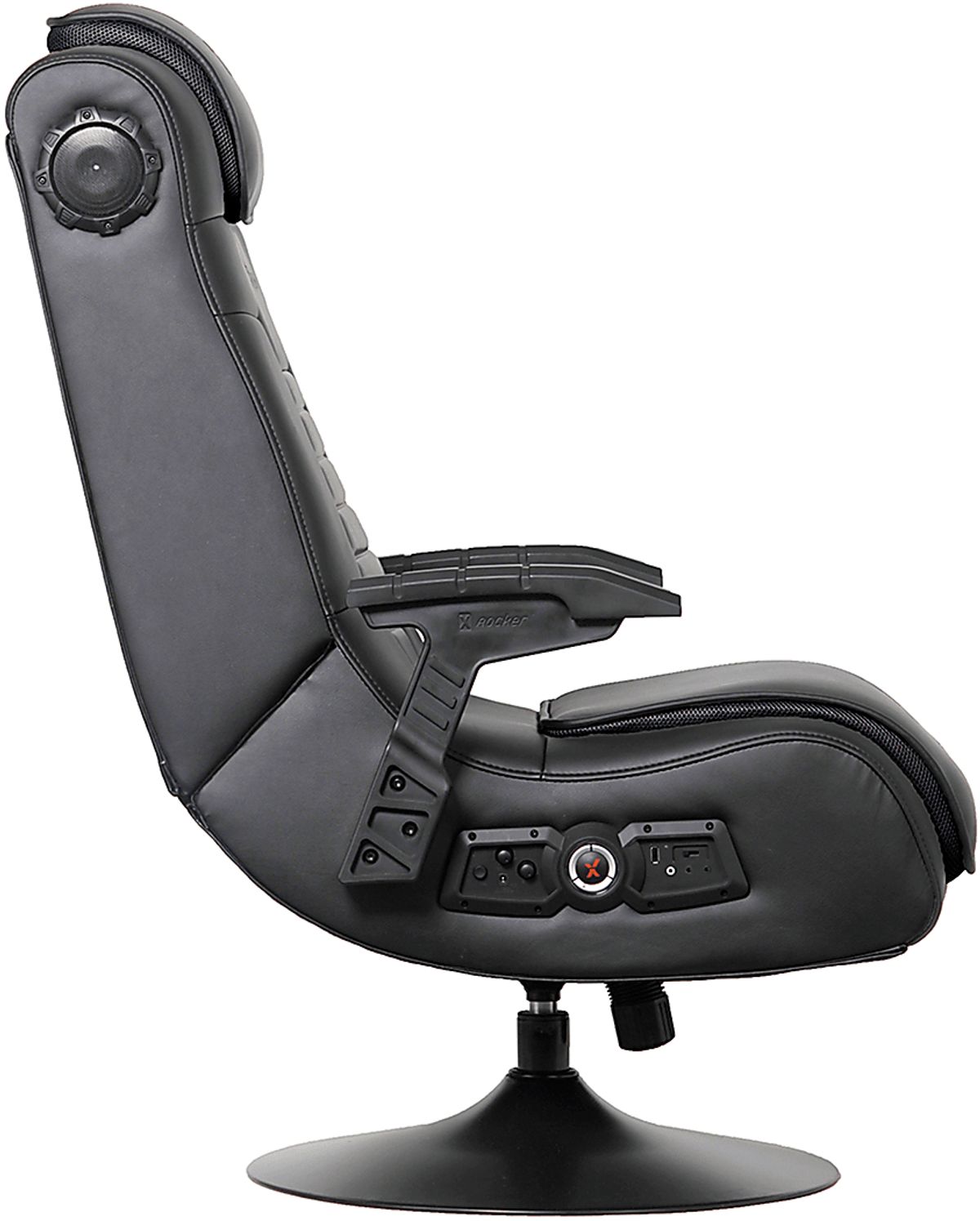 Ekanger II Black Polyurethane Fabric Gaming Floor Rocker | Rooms to Go
