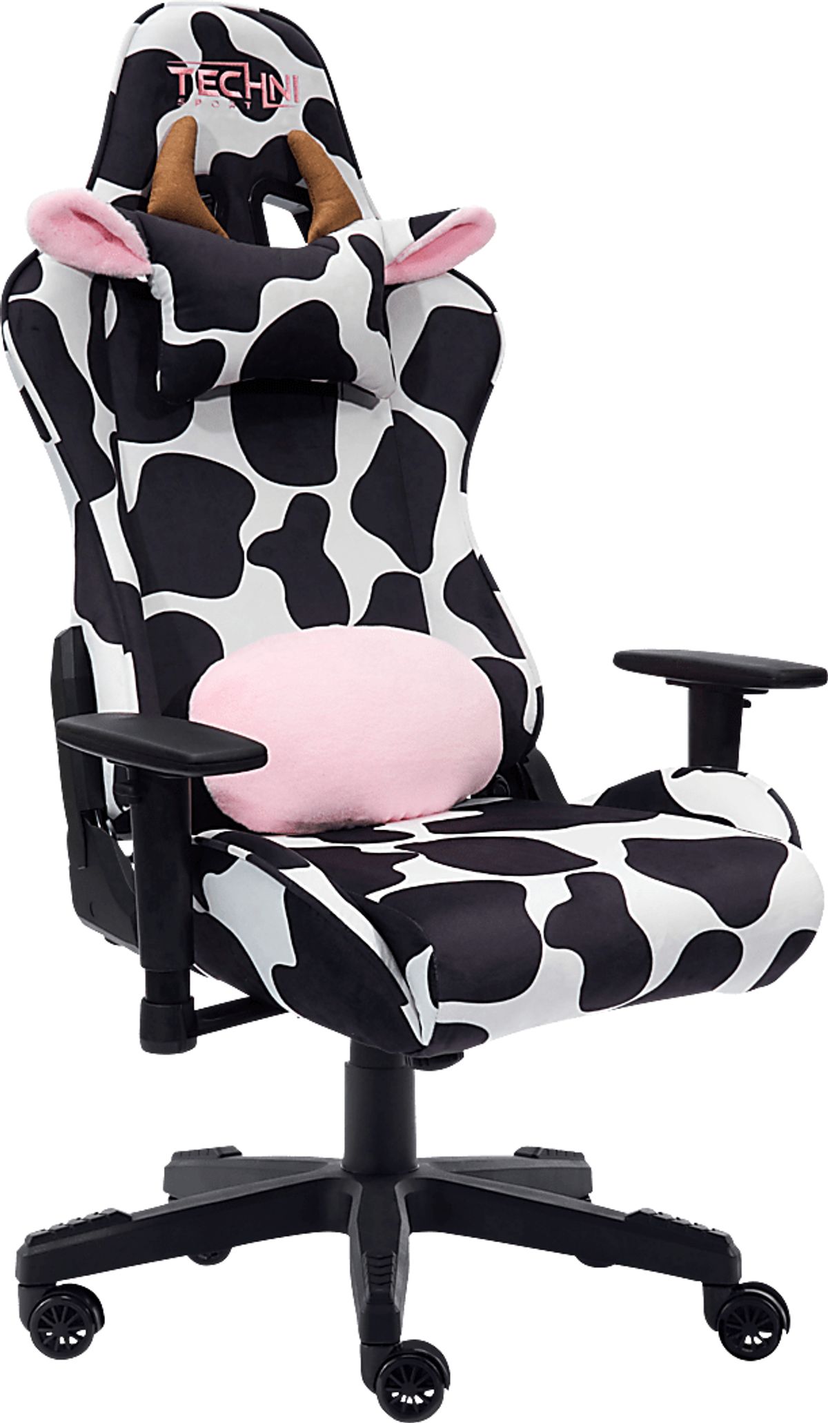 Eldoki Black,White Nylon,Velvet Fabric,Plush Gaming Chair | Rooms to Go