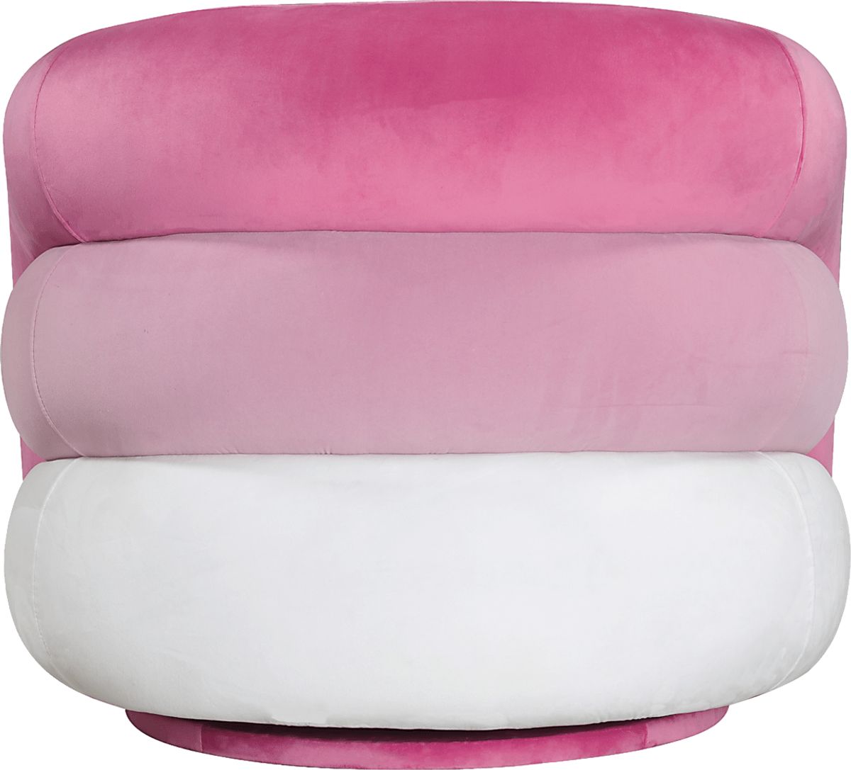 Ellipse Pink Velvet Plush Swivel Chair | Rooms to Go