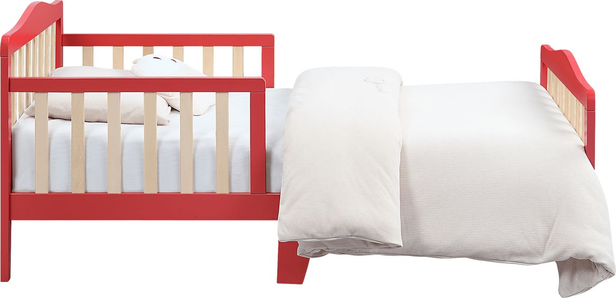 Elvoro Natural,Red Beige,Red,White Toddler Bed | Rooms to Go